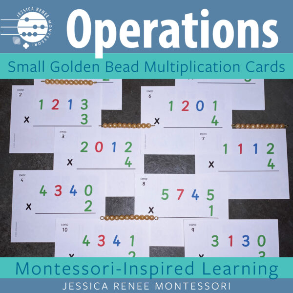 Montessori Math 4-Digit Golden Bead Multiplication with Small Cards ...