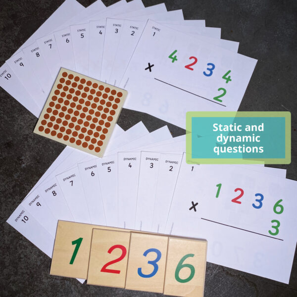 Montessori Math 4-Digit Golden Bead Multiplication with Small Cards ...