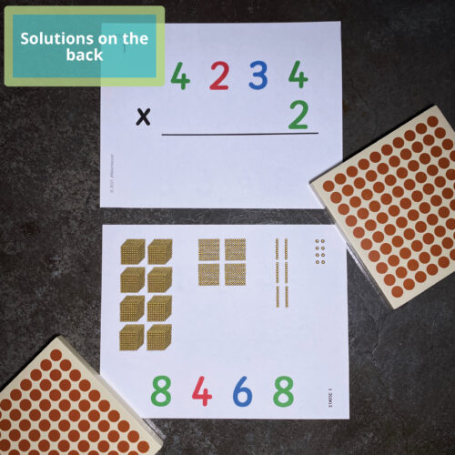 Montessori Math 4-Digit Golden Bead Multiplication with Small Cards ...