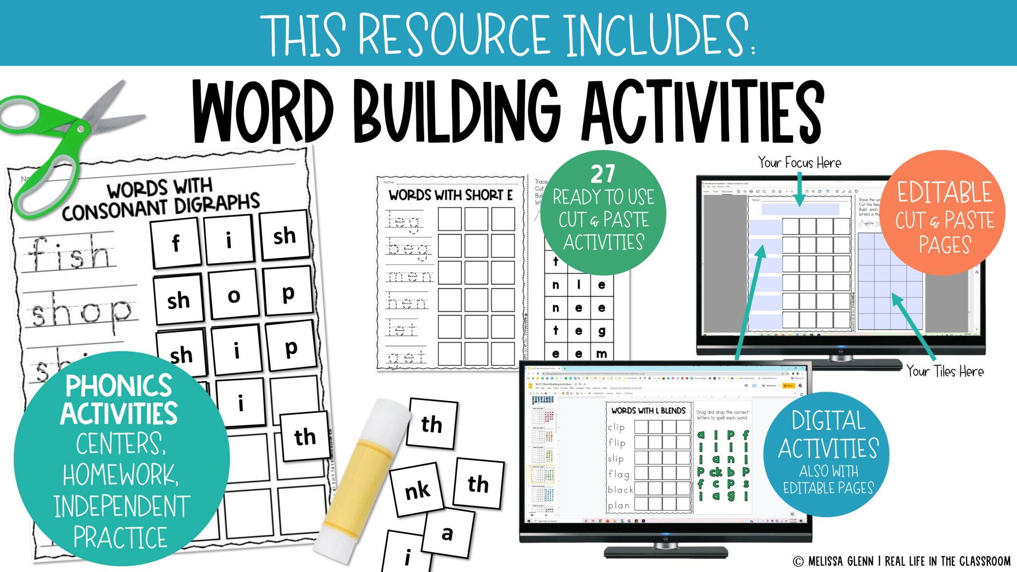 Word Building Activities - Editable Cut and Paste - Science of Reading ...