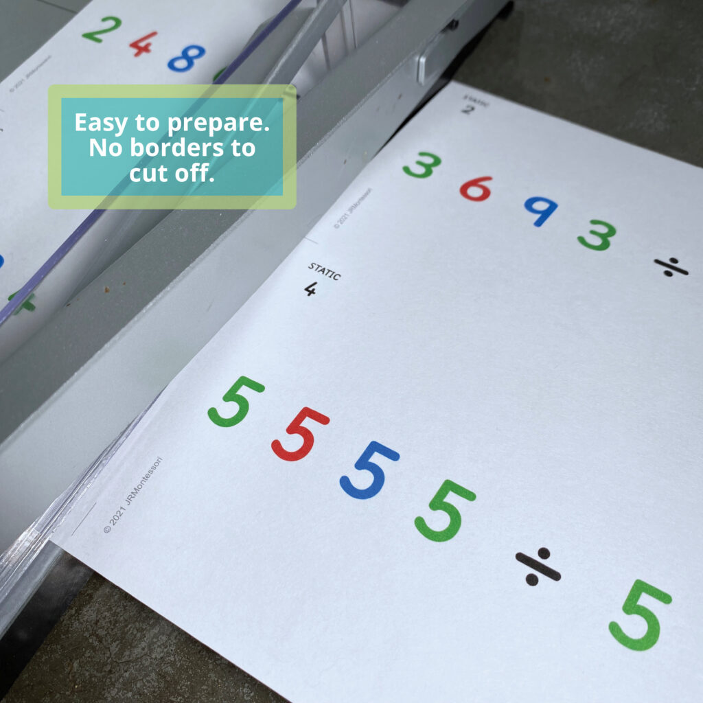 Montessori Math 4-Digit Golden Bead Division with Small Cards | Made By ...