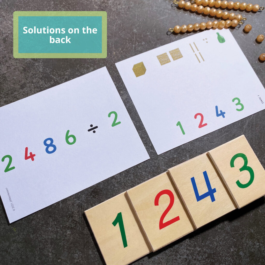 Montessori Math 4-Digit Golden Bead Division with Small Cards | Made By ...
