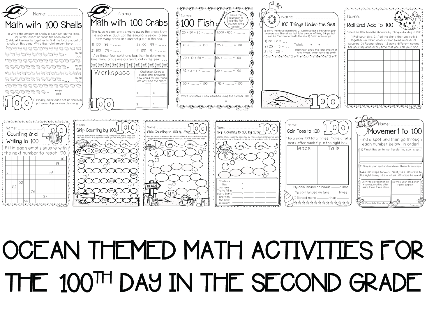 100th Day of School Ocean Themed {Second Grade} | Made By Teachers