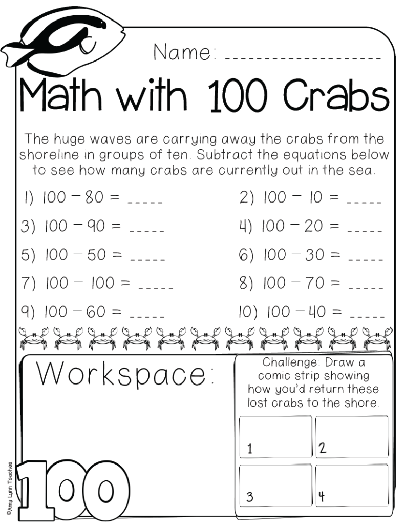 100th Day of School Ocean Themed {First Grade} | Made By Teachers