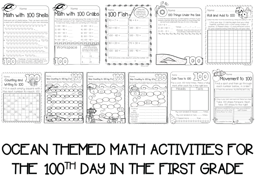 100th Day of School Ocean Themed {First Grade} | Made By Teachers
