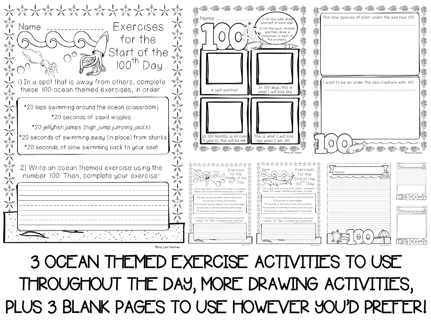 100th Day of School Ocean Themed {Kindergarten} | Made By Teachers
