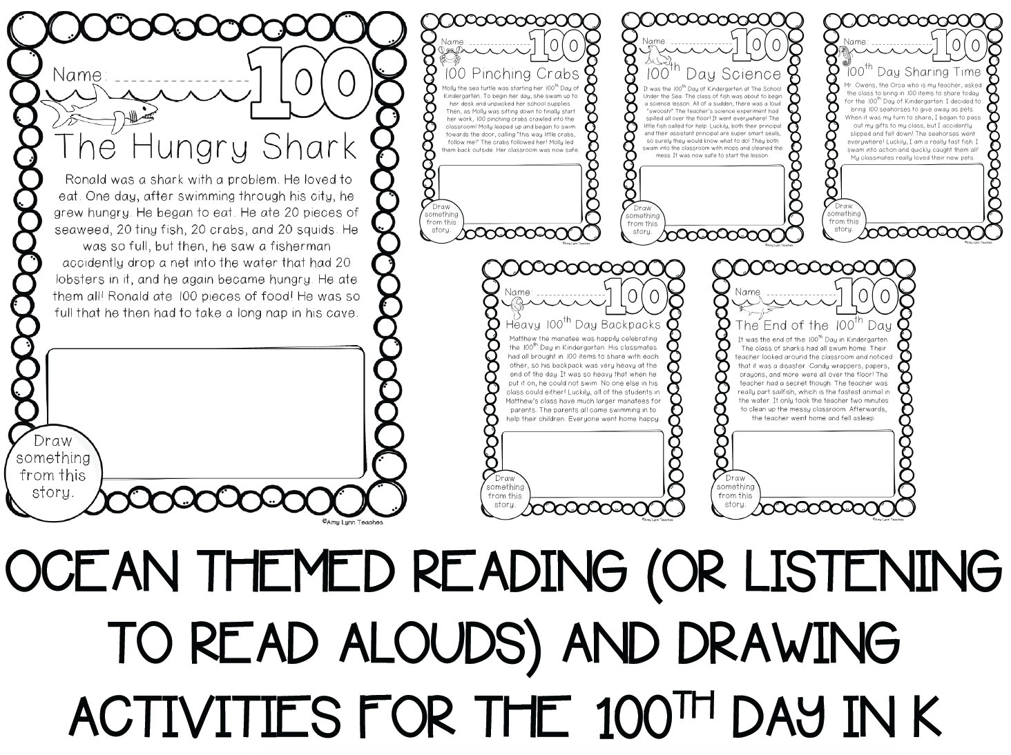 Ocean Themed 100th Day Whole-School License Bundle | Made By Teachers