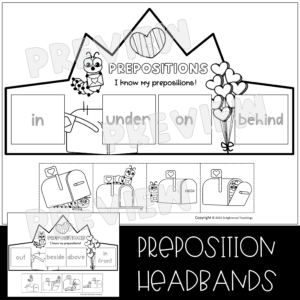 Valentines Prepositions Bundle Worksheets Posters Clip Cards | Made By ...
