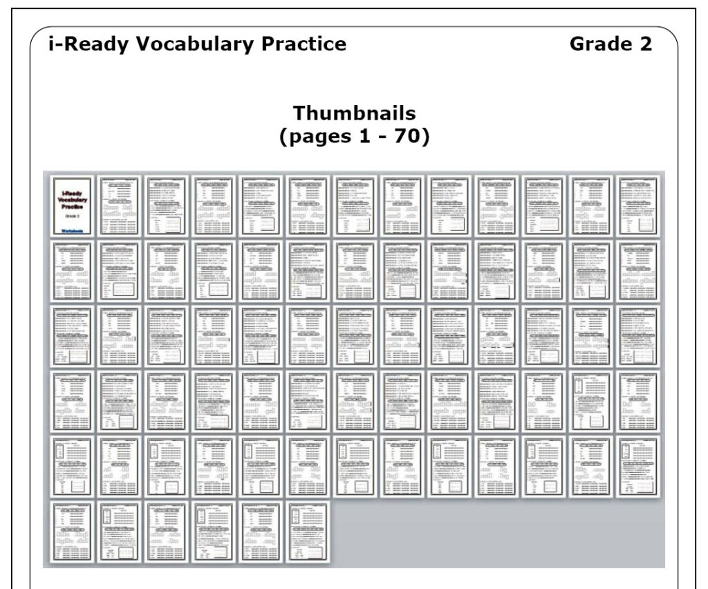 i Ready Vocabulary Grade 2 worksheets | Made By Teachers
