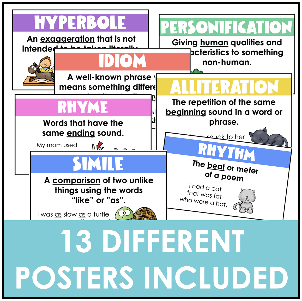 Figurative Language and Sound Devices Posters and Notebook Pages | Made ...