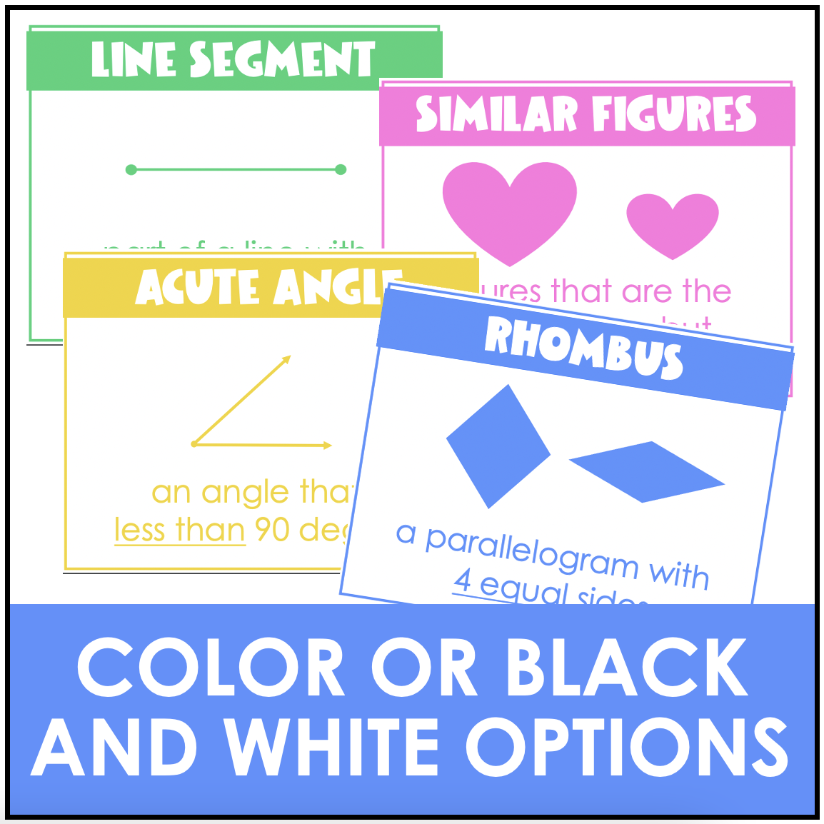 Geometry Vocabulary Posters | Colorful Math Word Wall Charts | Made By ...