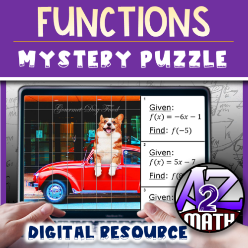 Evaluating Functions Activity Digital Pixel Art Mystery Puzzle | Made ...