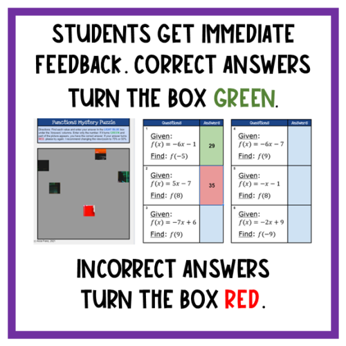 Evaluating Functions Activity Digital Pixel Art Mystery Puzzle | Made ...