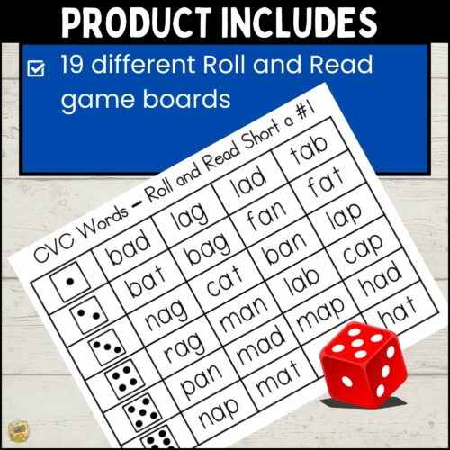 CVC Words - Roll and Read Games - 19 Different Game Boards | Made By ...