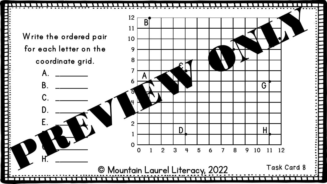 Telling Time and Ordered Pairs Task Cards Grade 3 EDITABLE Option ...
