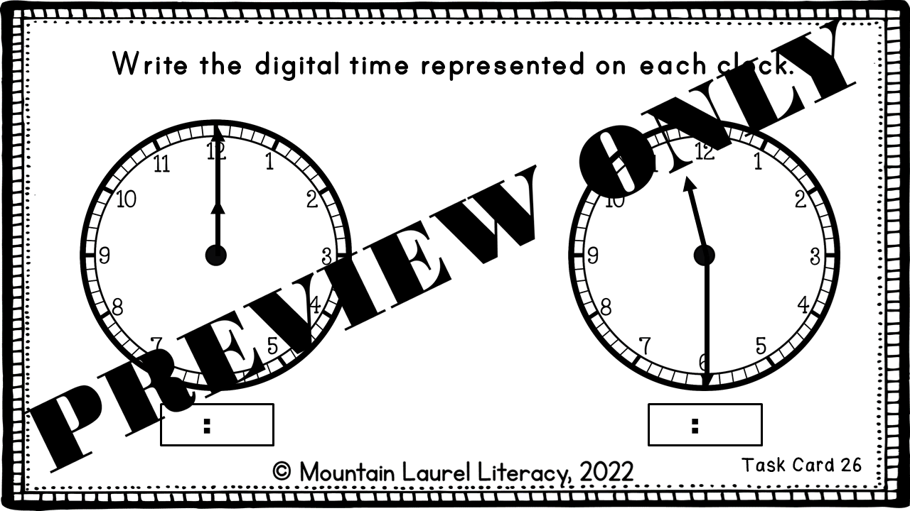Telling Time and Ordered Pairs Task Cards Grade 3 EDITABLE Option ...