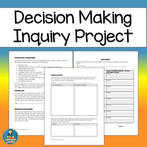Decision Making Inquiry Project | Made By Teachers