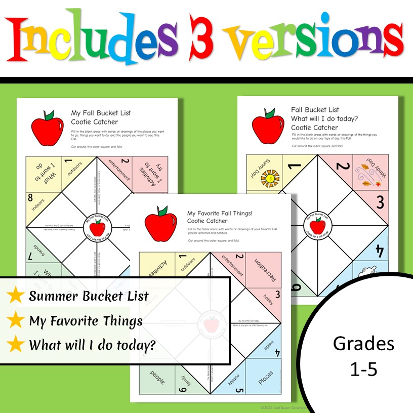Seasonal Bucket List Cootie Catcher Bundle! | Made By Teachers