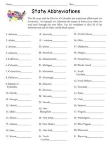 50 States and Capital Cities Worksheets for Upper Elementary Students ...