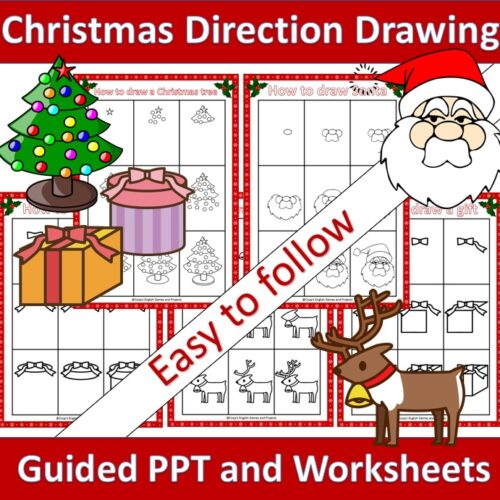 Christmas Directed Drawing Instructions. Santa, Reindeer etc. Inc ...