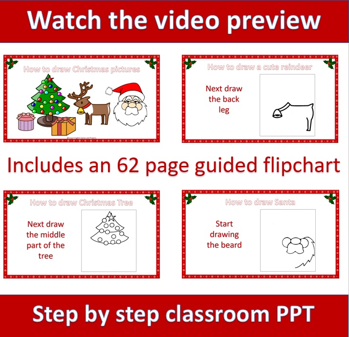 Christmas Directed Drawing Instructions. Santa, Reindeer etc. Inc ...