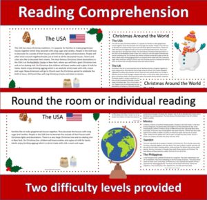 Christmas Around the World Reading and Writing Comprehension | Made By ...