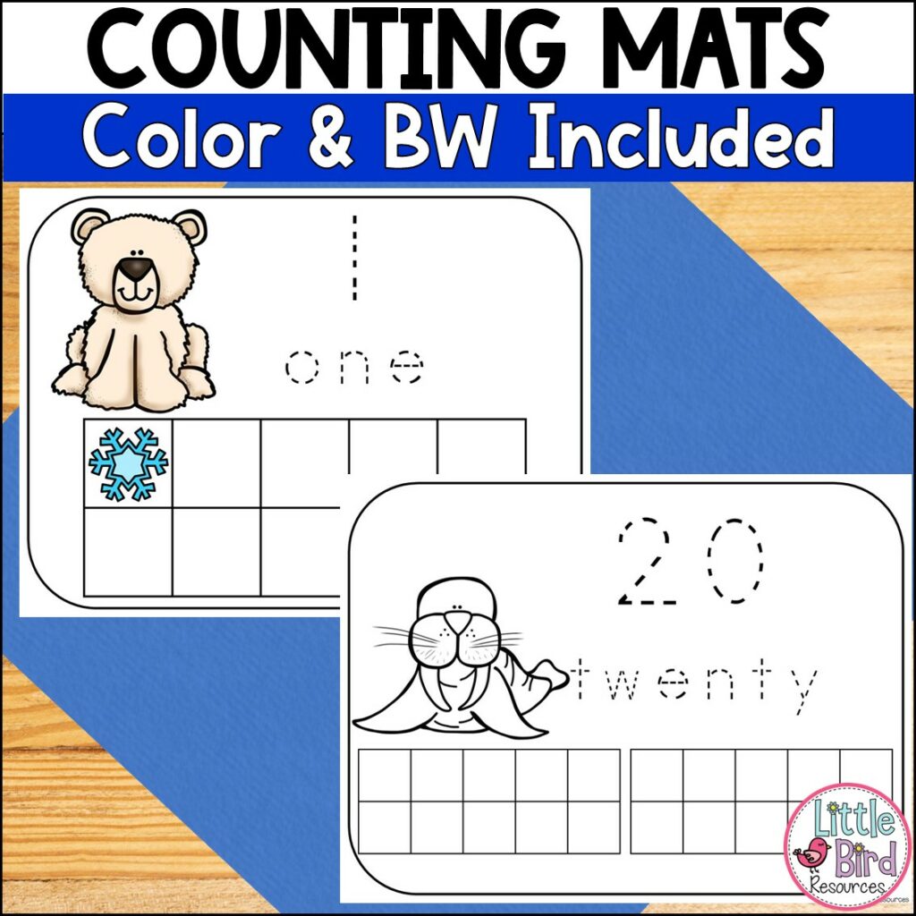 Arctic Animals Tens Frames Counting Mats Numbers 1-20 Print & Google ...