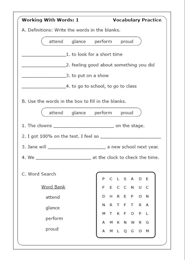 i Ready Vocabulary Grade 1 worksheets | Made By Teachers
