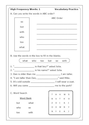 i Ready Vocabulary Grade 1 worksheets | Made By Teachers