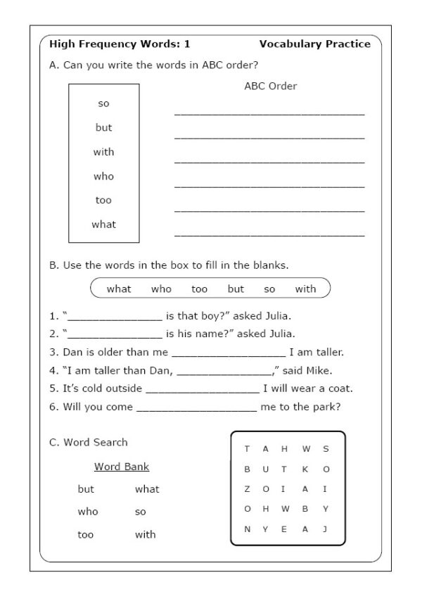 i Ready Vocabulary Grade 1 worksheets | Made By Teachers