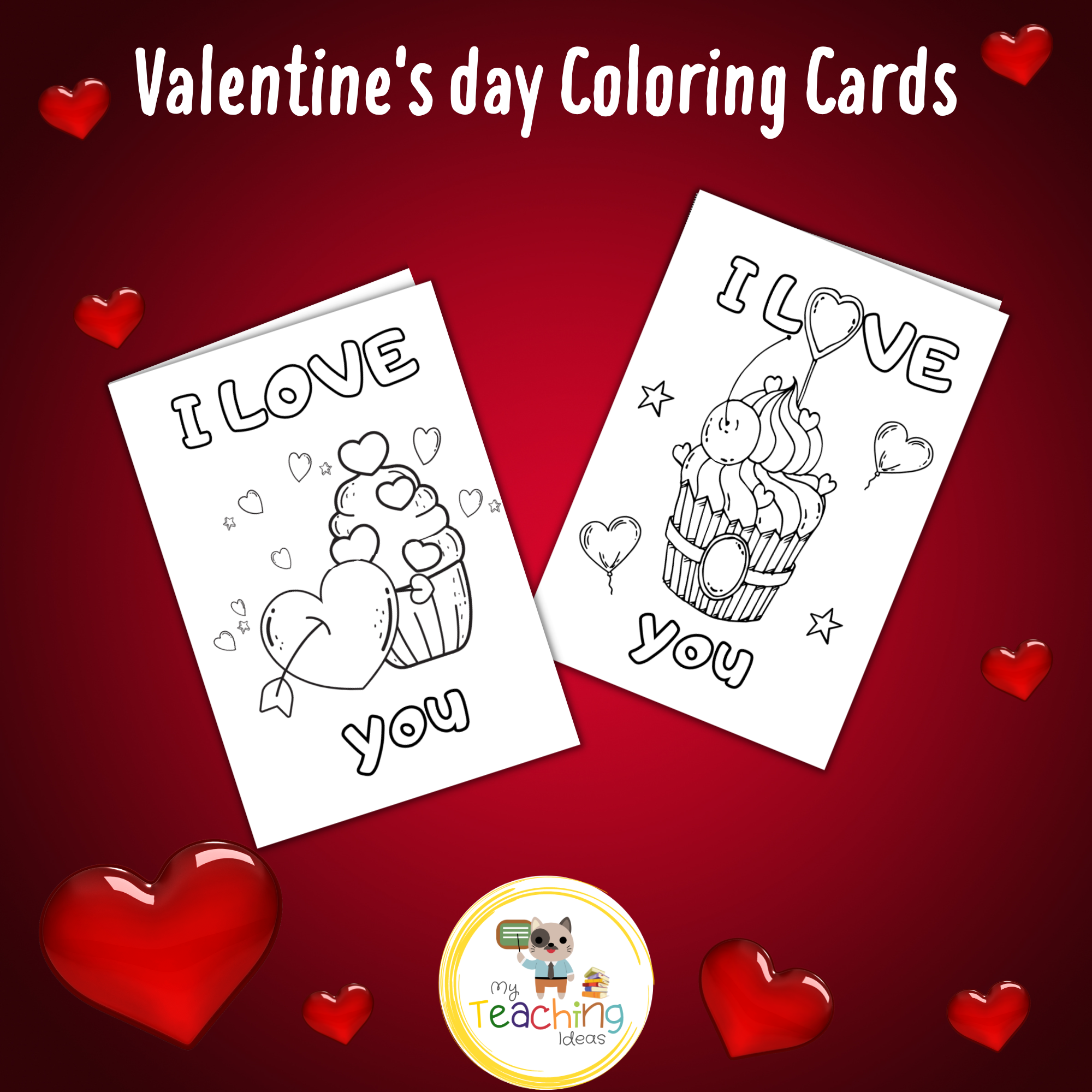 Valentine's day activities | 2 Coloring I love you cards | Valentine's ...
