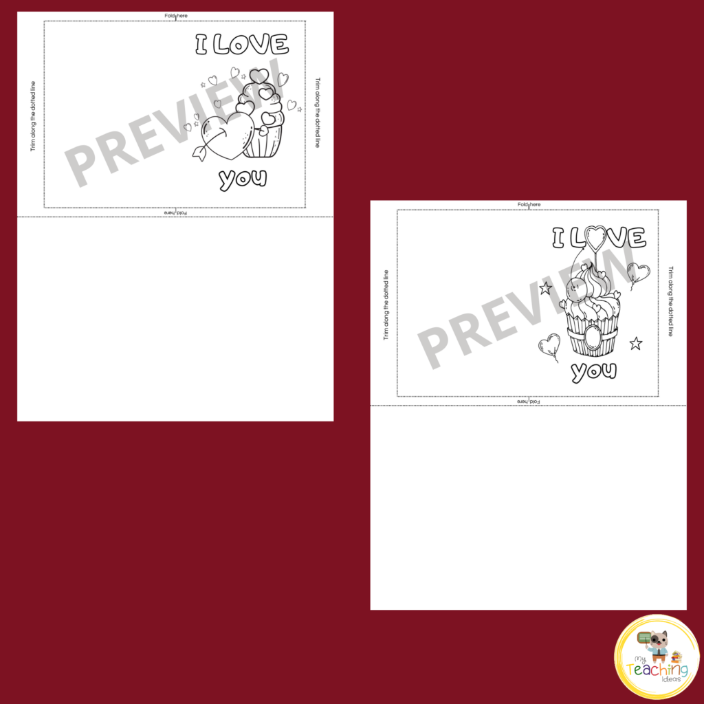 Valentine's day activities | 2 Coloring I love you cards | Valentine's ...