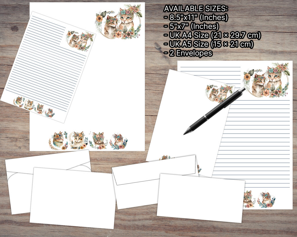 Animals Theme Stationary Set Bundle, Printable Cute Stationary Kits ...