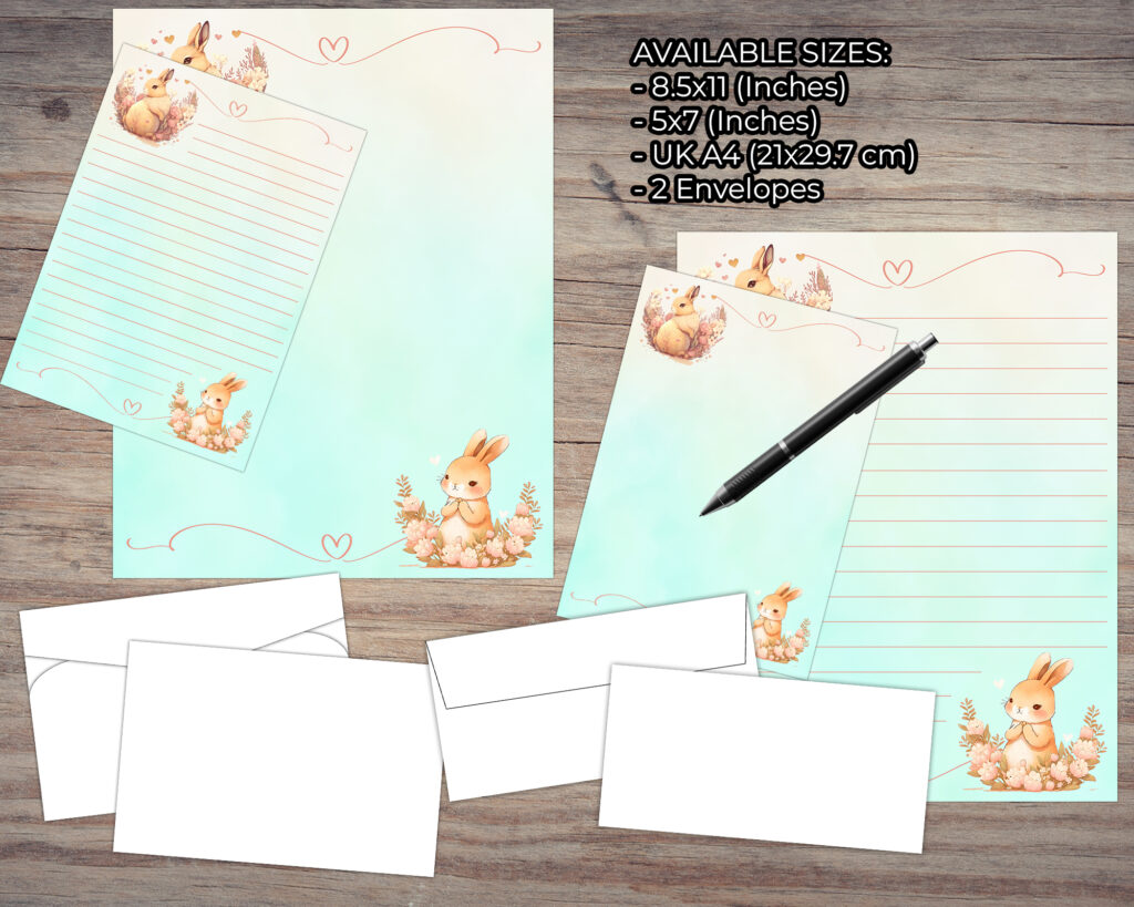 Animals Theme Stationary Set Bundle, Printable Cute Stationary Kits ...