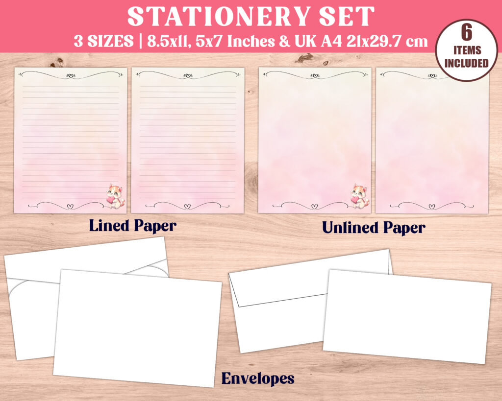 Animals Theme Stationary Set Bundle, Printable Cute Stationary Kits ...