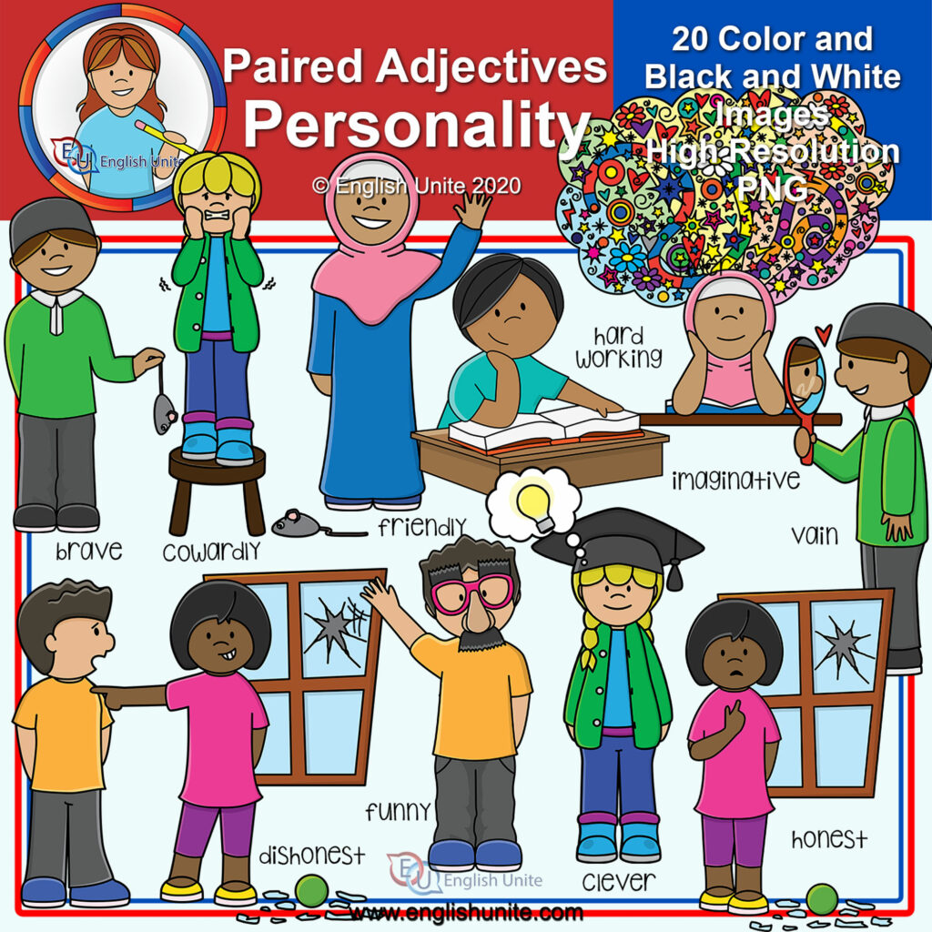 Clip Art - Paired Adjectives - Personality | Made By Teachers
