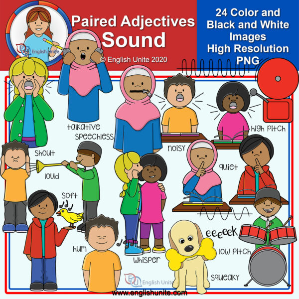 Clip Art - Paired Adjectives - Sound | Made By Teachers
