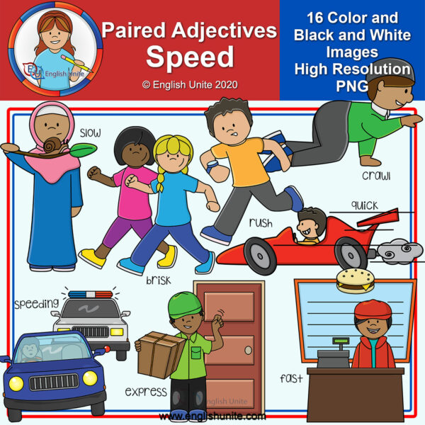 Clip Art - Paired Adjectives - Speed | Made By Teachers