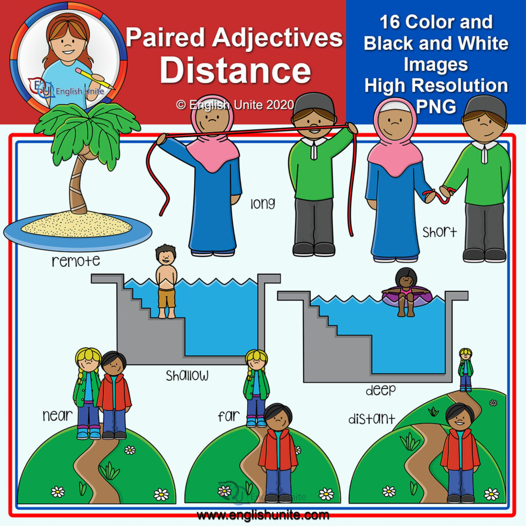 Clip Art - Paired Adjectives - Distance | Made By Teachers