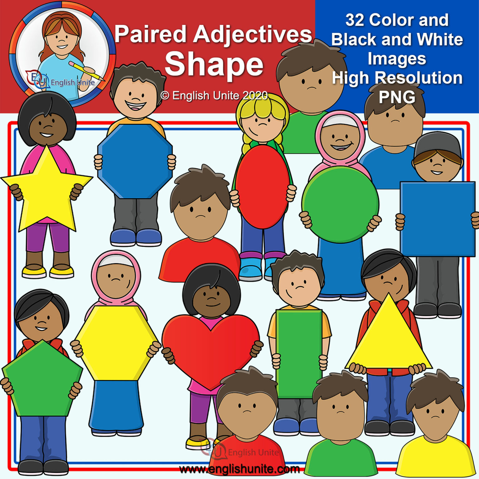 Clip Art - Paired Adjectives - Shape | Made By Teachers