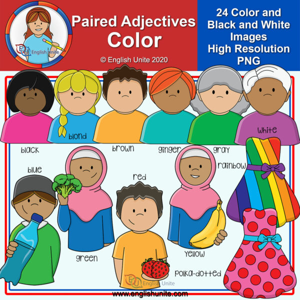 Clip Art - Paired Adjectives - Color | Made By Teachers