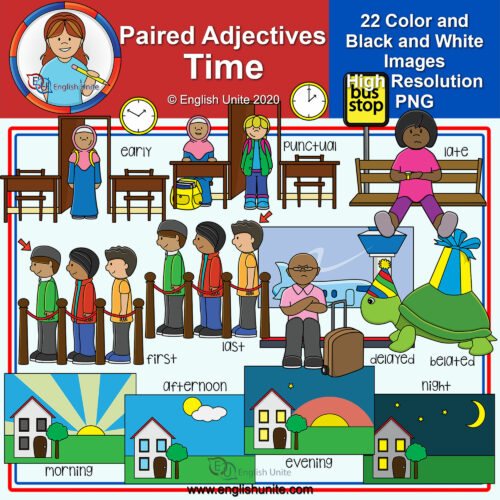 Clip Art - Paired Adjectives - Time | Made By Teachers