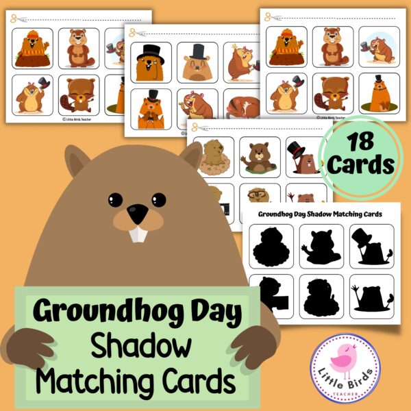 Groundhog Day Shadow Matching Cards | Preschool and Kindergarten ...