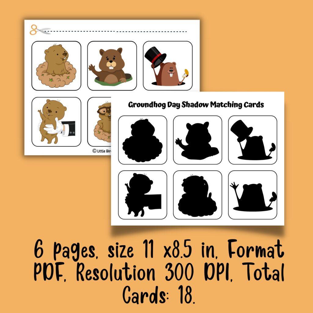 Groundhog Day Shadow Matching Cards | Preschool and Kindergarten ...