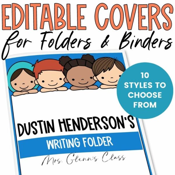Editable Folder Covers - For Take Home, Ketchup, Homework Folders or ...