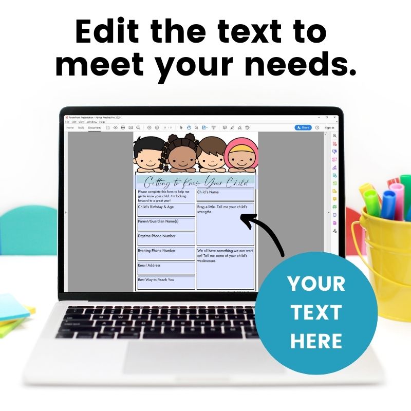 Back to School Parent Survey - Editable - Color and Black and White ...