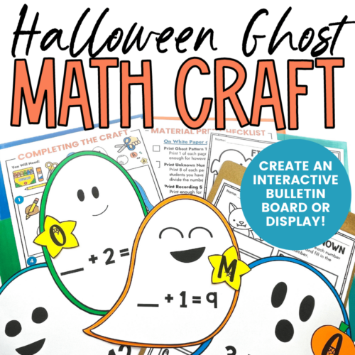 Halloween Math Craft Interactive Bulletin Board Ghosts - Finding ...
