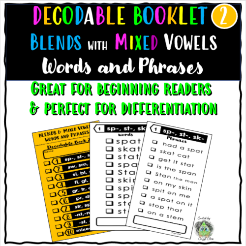 Decodable Book 2: Blends with Mixed Short Vowel Words and Phrases ...