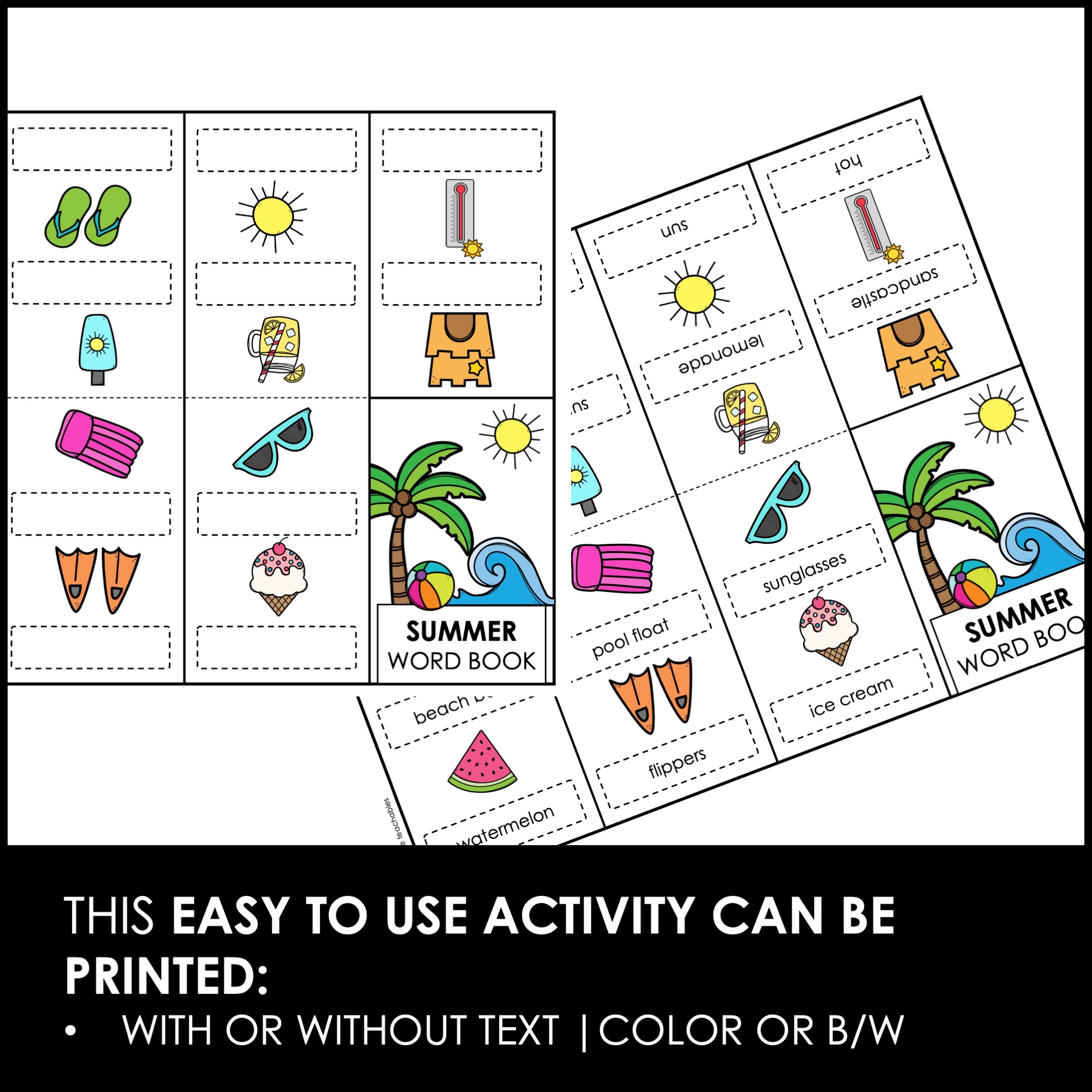 Summer Vocabulary Word Mini Book | ESL Picture Dictionary Activity ...