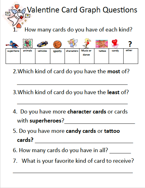 Valentine Card Graph and Scrapbook - a fun way to get math in on ...